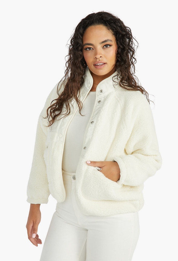 Retro Polar Fleece Jacket Clothing in Marshmallow White - Get great ...