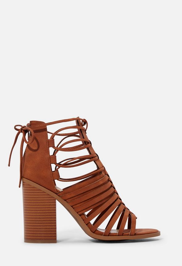 Sko Izaelia Heeled Sandal i Cognac - Shop fabelagtige deals hos JustFab