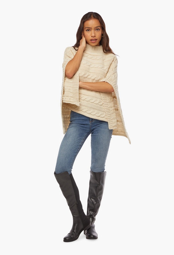 Accessories Cable Knit Ruana i Elfenben - Shop fabelagtige deals hos ...